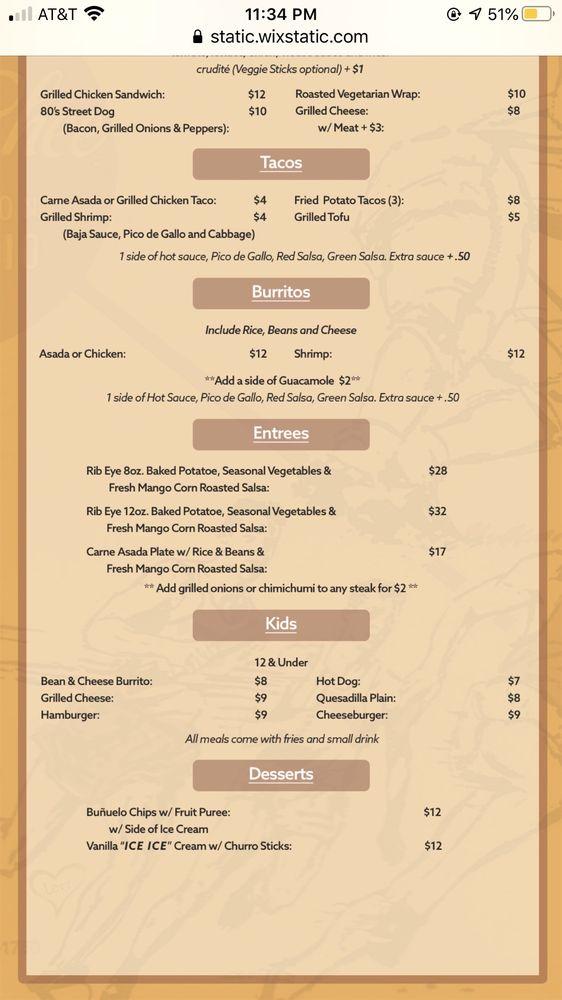 Menu at Flashbackz Lounge & Grill BBQ, Whittier
