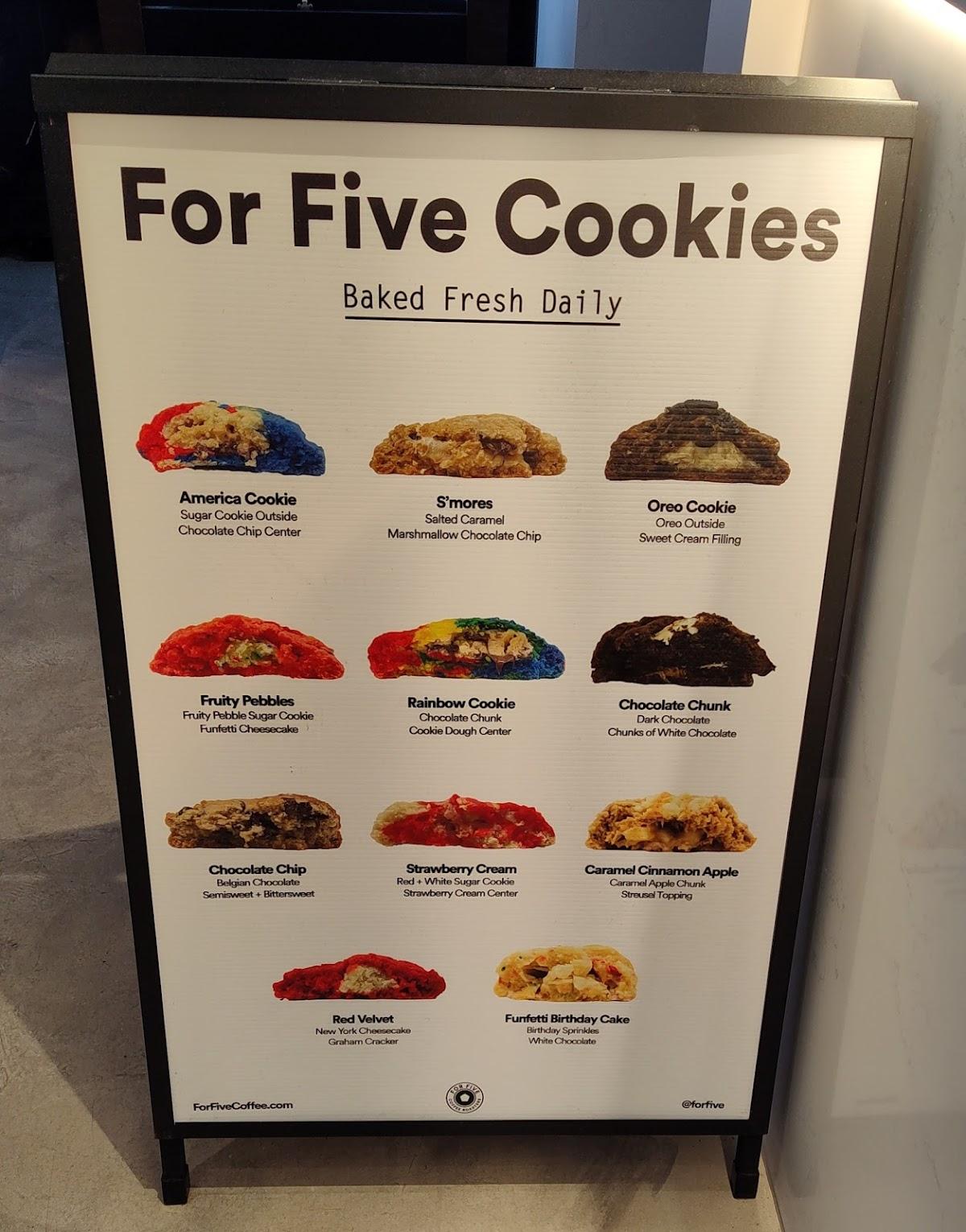 Menu at For Five Coffee DC restaurant, Washington