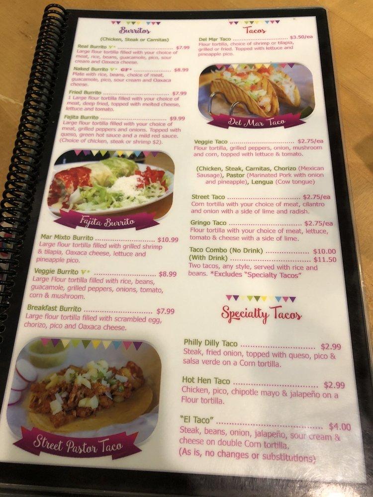 Menu at Real Mexican Kitchen restaurant, Glen Mills