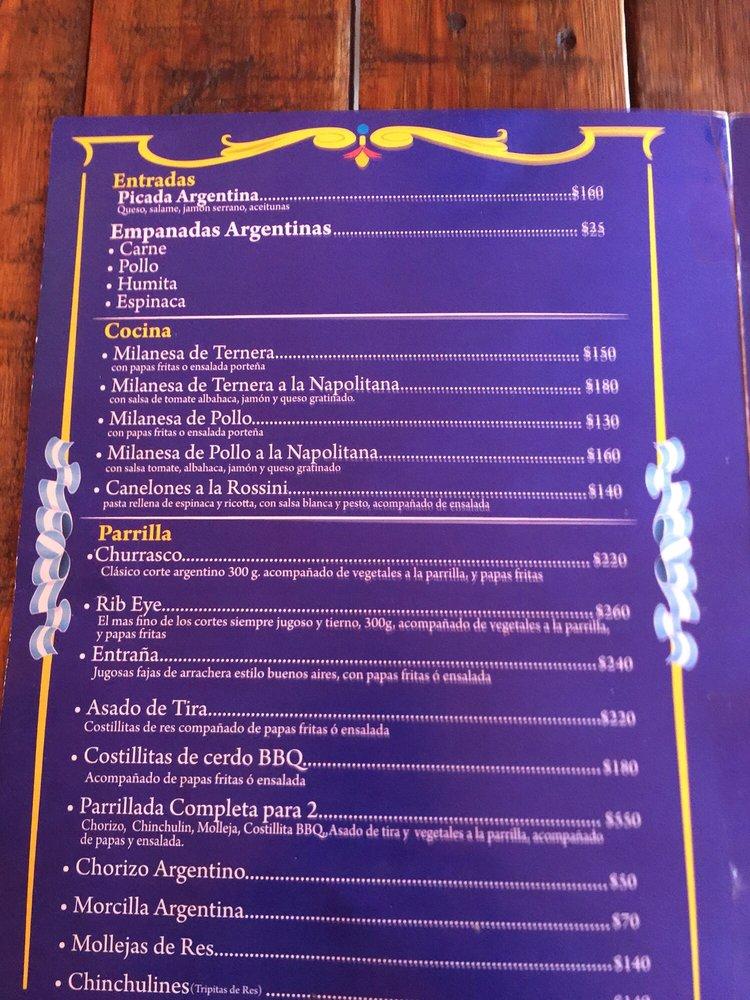 Menu at Buenos Aires Sabores Argentinos steakhouse, Ensenada, C ...