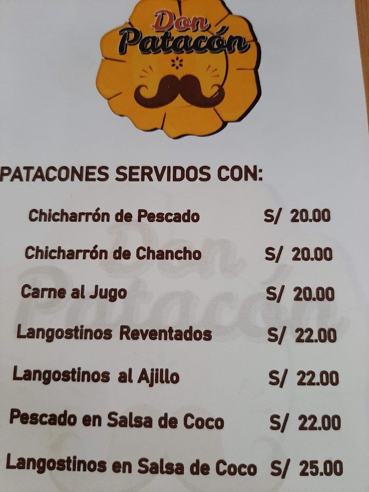 Menu at Don Patacón Piura restaurant, Piura