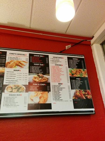 Menu at Joy Wok restaurant, Sunnyvale