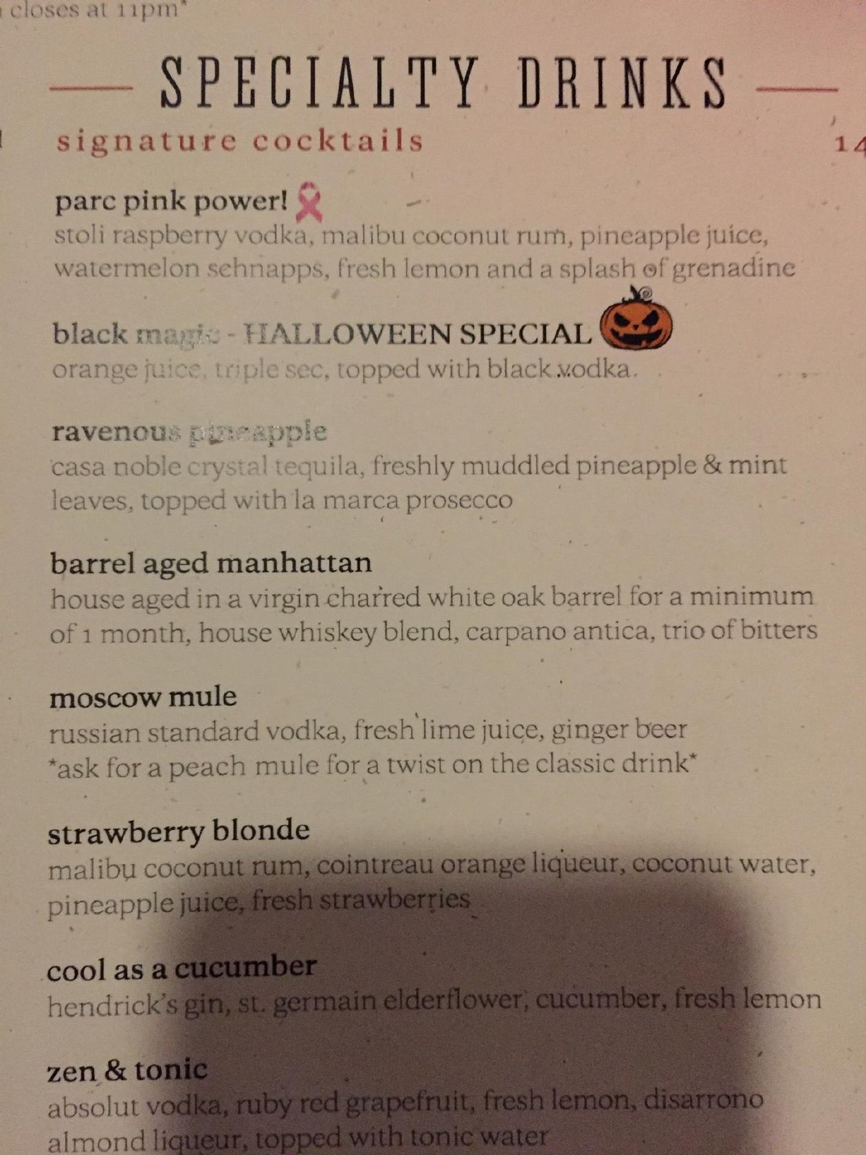 Menu at Cable 55 pub & bar, San Francisco