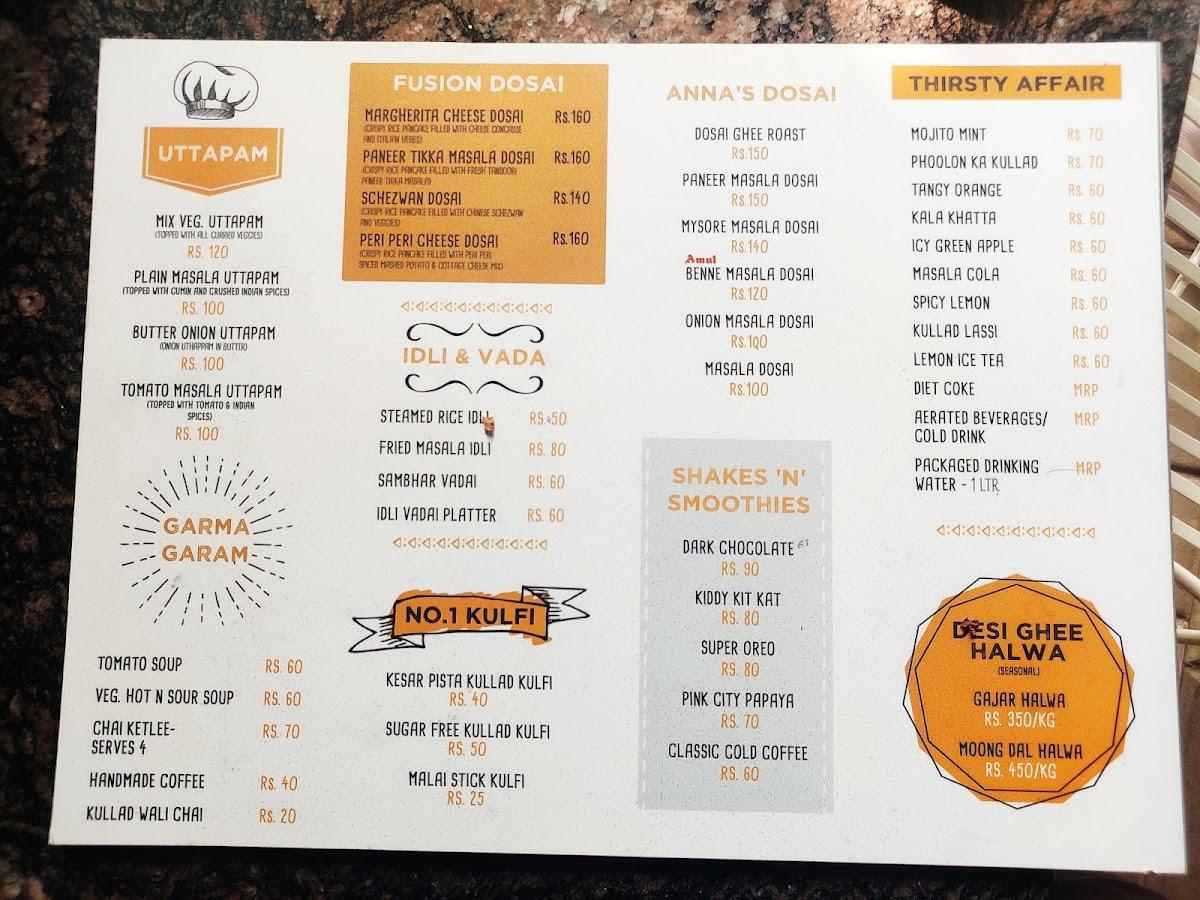 Menu at Anushthan, Jaipur, Shop No