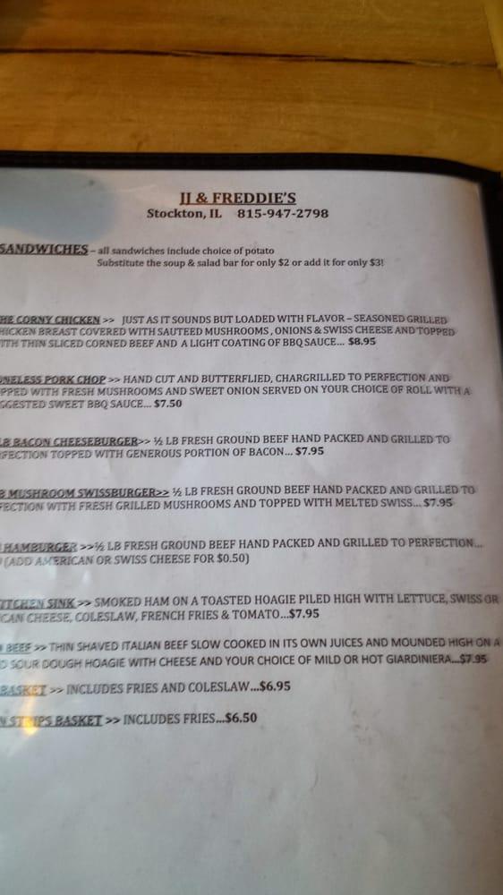 Menu at JJ & Freddie's BBQ, Stockton