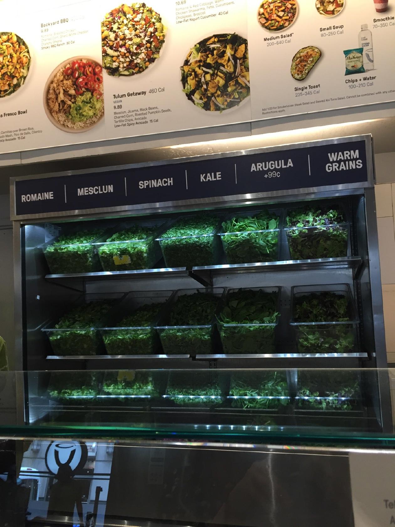 Menu at Just Salad restaurant, New York City, 100 Maiden Ln