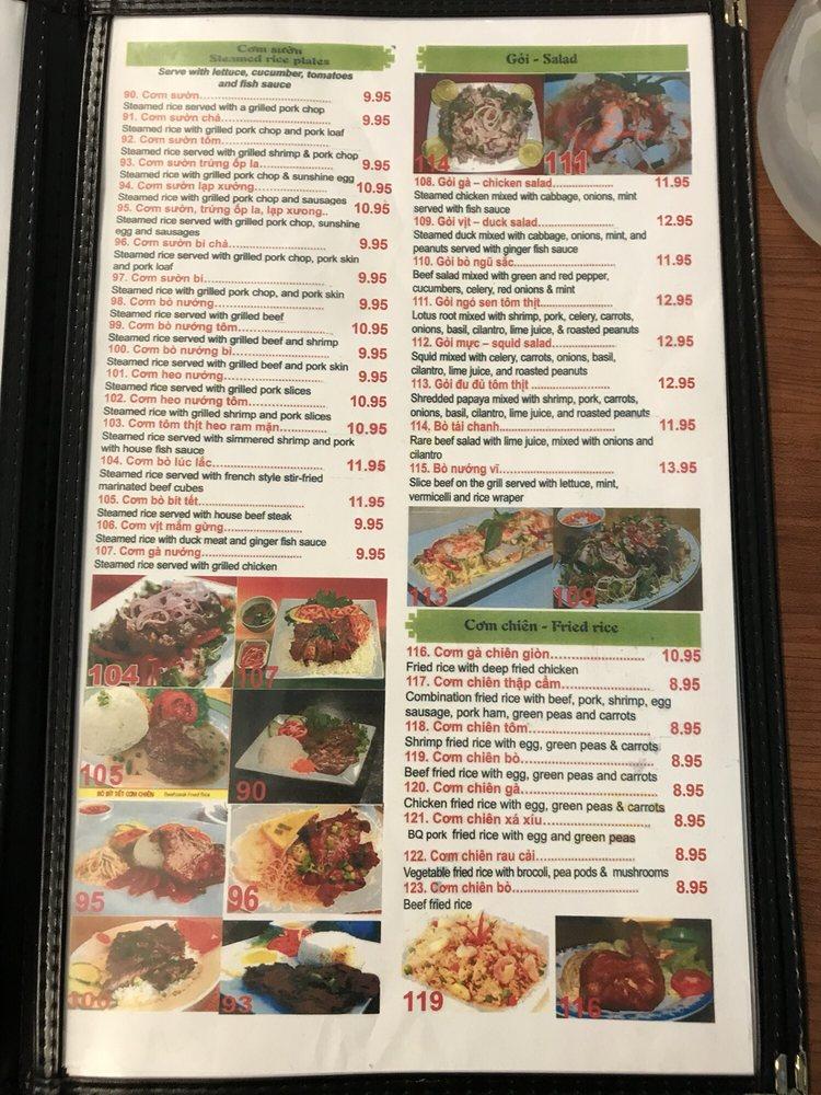 Menu at Nha Hang Viet Nam restaurant, Chicago