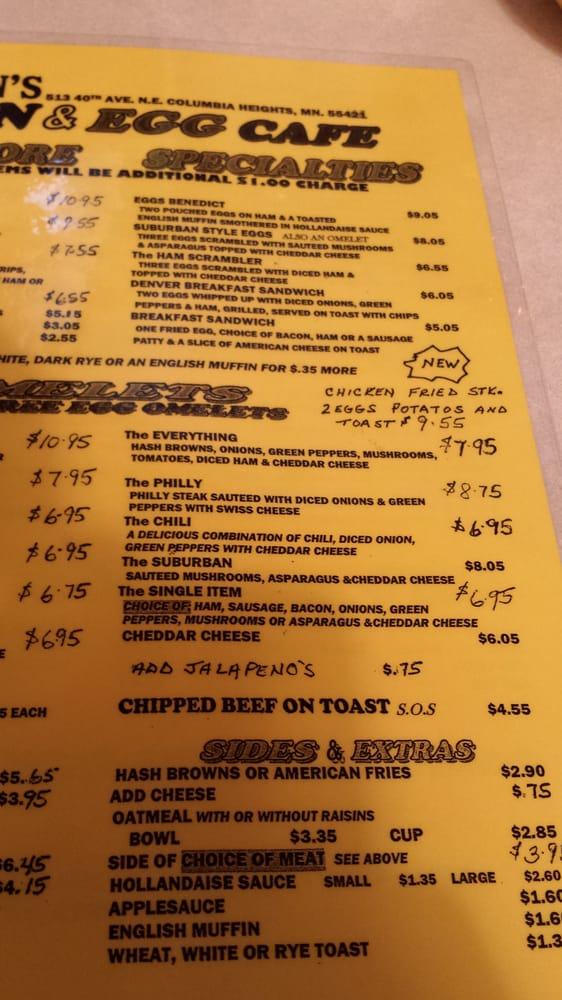 Menu at Roman's Cafe, Columbia Heights