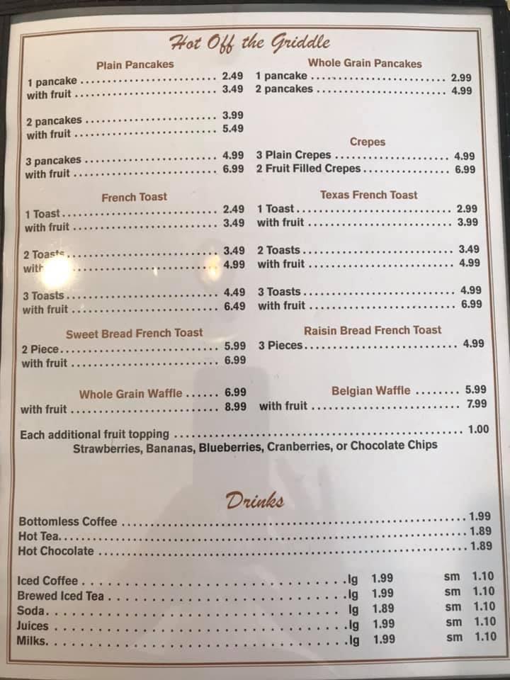 Menu at The Little Village Cafe, Fairhaven