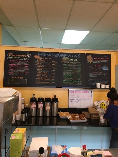 Menu at Wellesley Bakery, Wellesley
