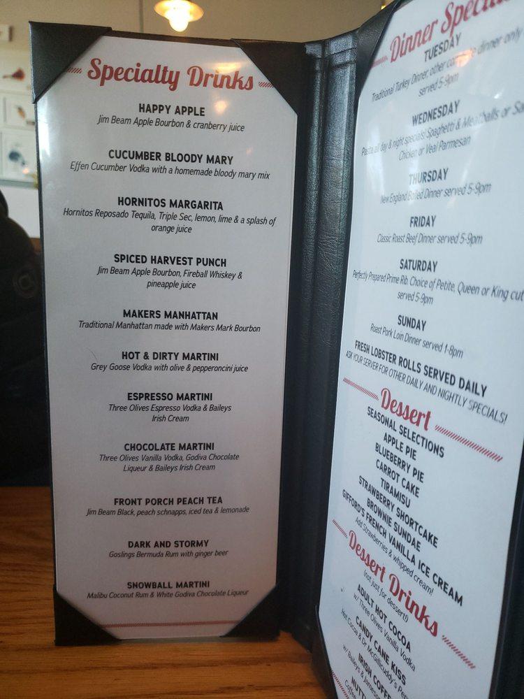 Menu at Hebert's Restaurant, Portsmouth