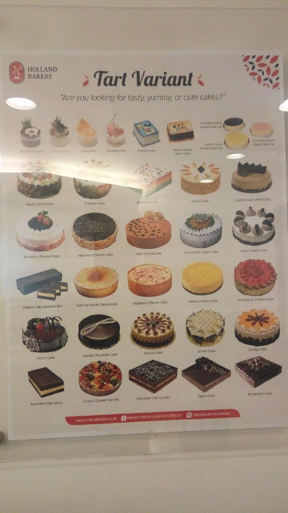 Menu at Holland Bakery, Central Jakarta, Jl. Garuda No.49