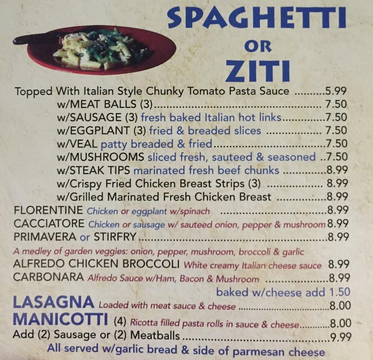 Menu at Niko's Pizza pizzeria, Ware, 118 Main St