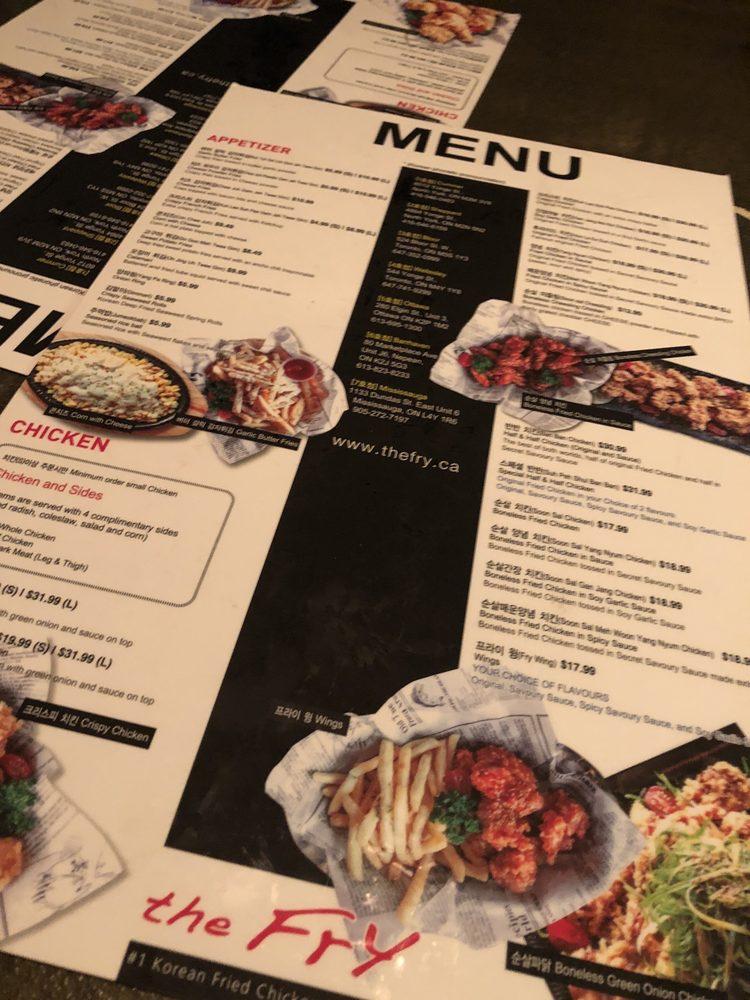 Menu at The Fry restaurant, Toronto, 524 Bloor St W