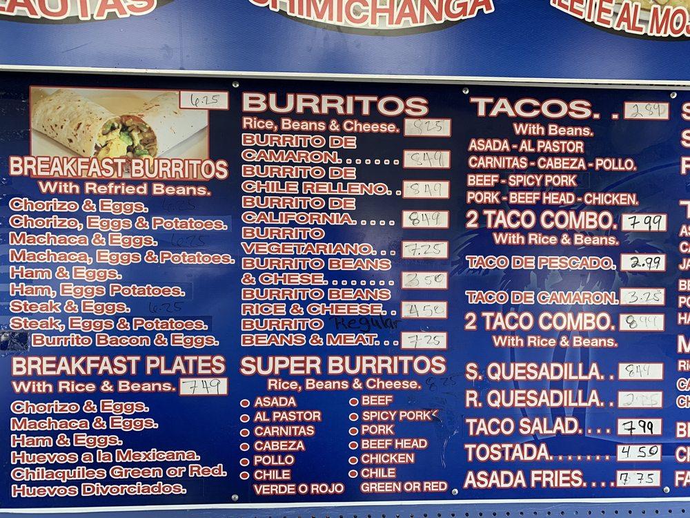 Menu at Playa Azul Méxican Restaurant, Carson City