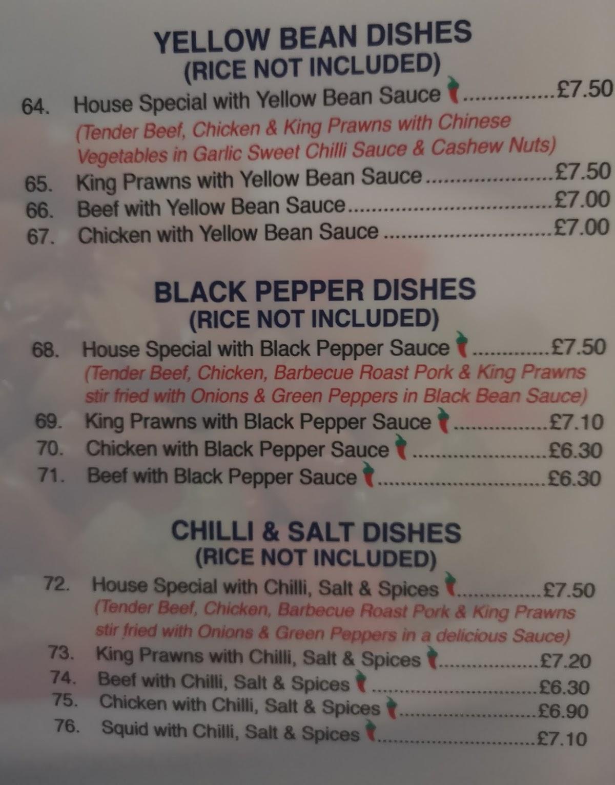 Menu at Chung's Cottage, Old Dalby