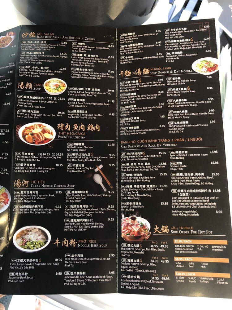 Menu at Golden Phoenix restaurant, Oklahoma City, N Classen Blvd