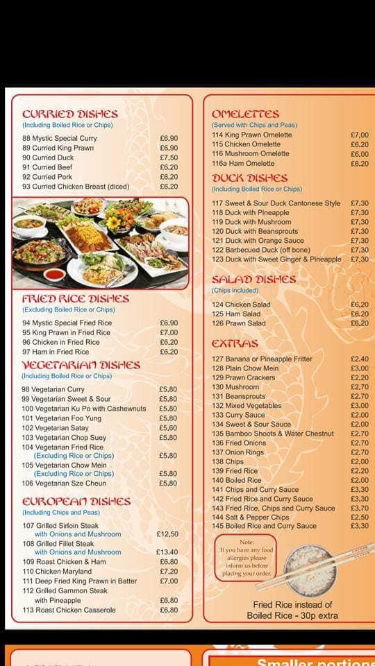 Menu at Mystic Dragon restaurant, Cupar