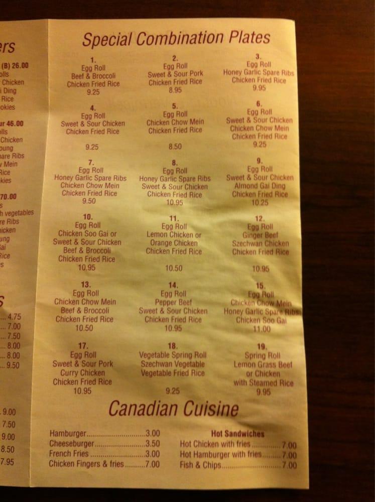 Menu at Silver Dragon Restaurant, Halifax