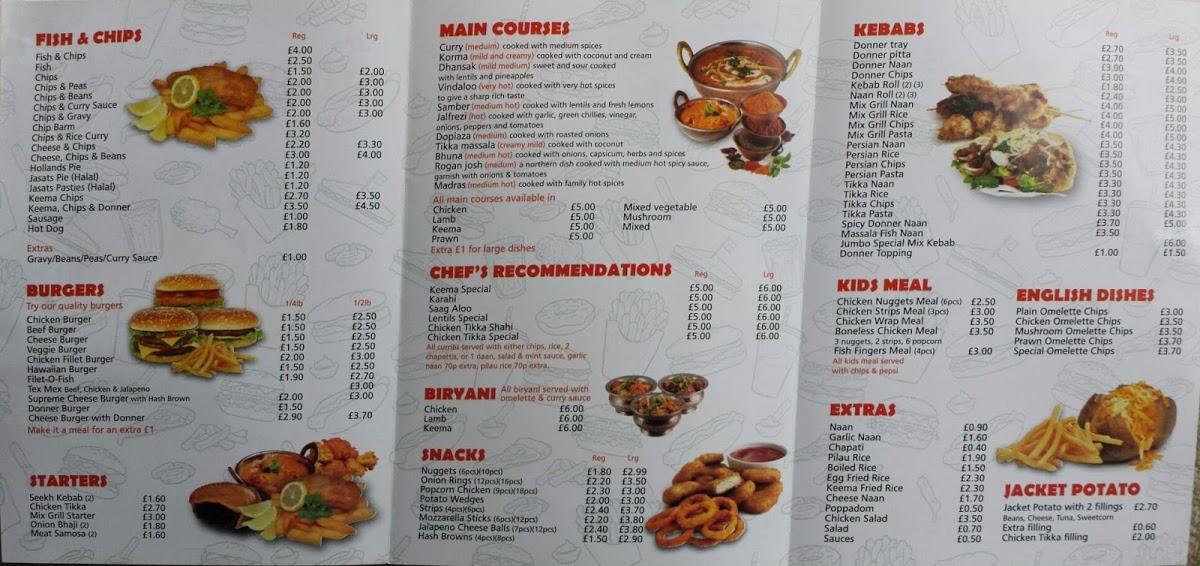 Menu at Audley Chippy restaurant, Blackburn