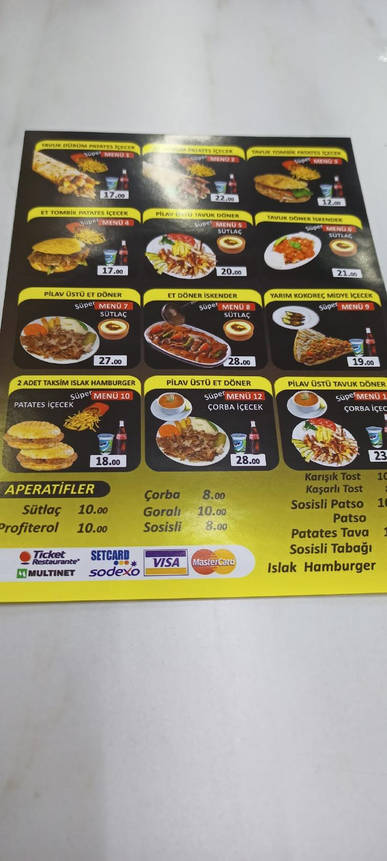 Menu at HATAY TADIM DÖNER, Atakent Mahallesi