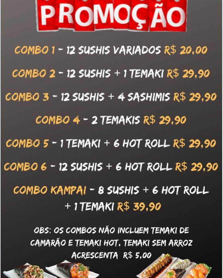 Menu at Kampai Sushi restaurant, Osasco, Rua Acucena 759