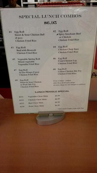Menu at Li's Oriental Kitchen restaurant, Toronto
