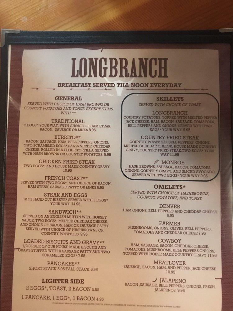 Menu at Longbranch Bar & Grill, Monroe