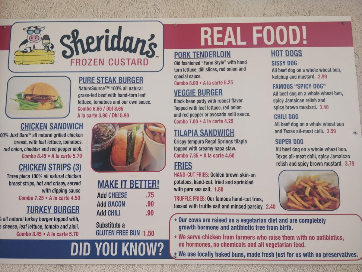 Carta del restaurante Sheridan's Frozen Custard, Topeka