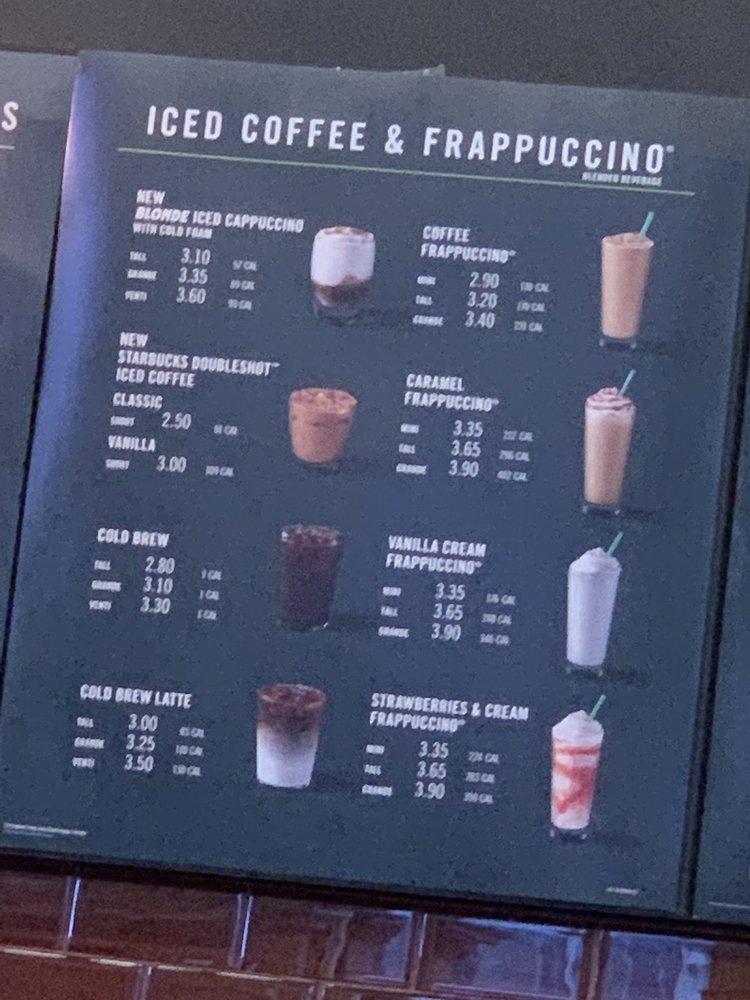 Carta del café Starbucks Coffee, Leeds, 48 Albion St