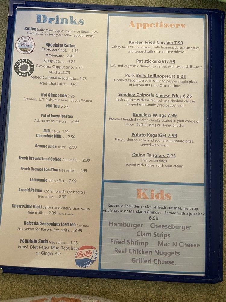 Menu at Ralph's Cafe, Brooks