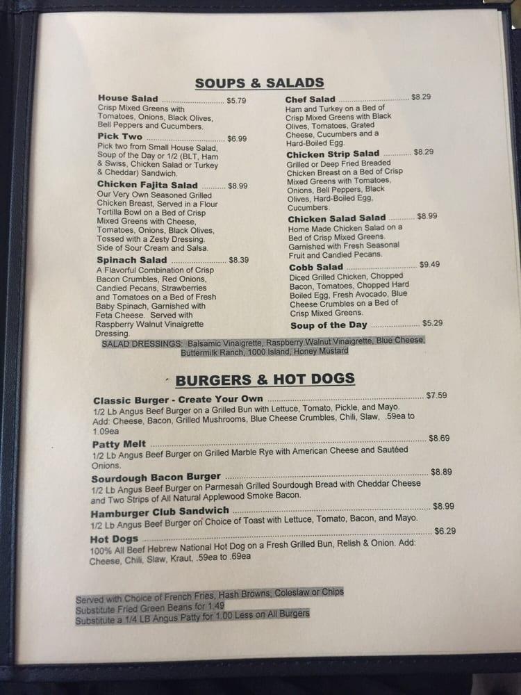Menu at Uptown Cafe, Johns Creek