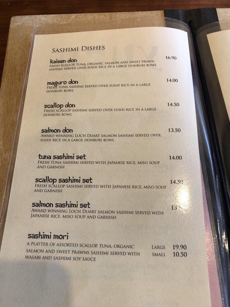 Carta del restaurante Yuzu Japanese Tapas, Manchester