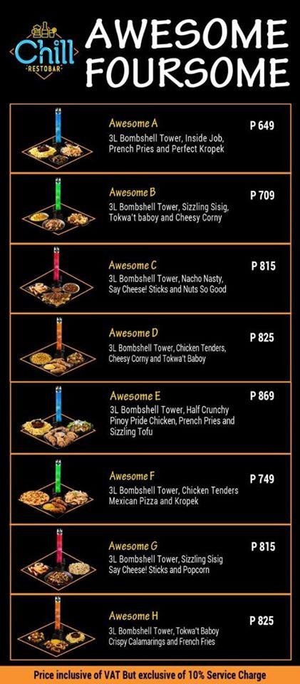 Menu at Chill Bar Baguio, Baguio