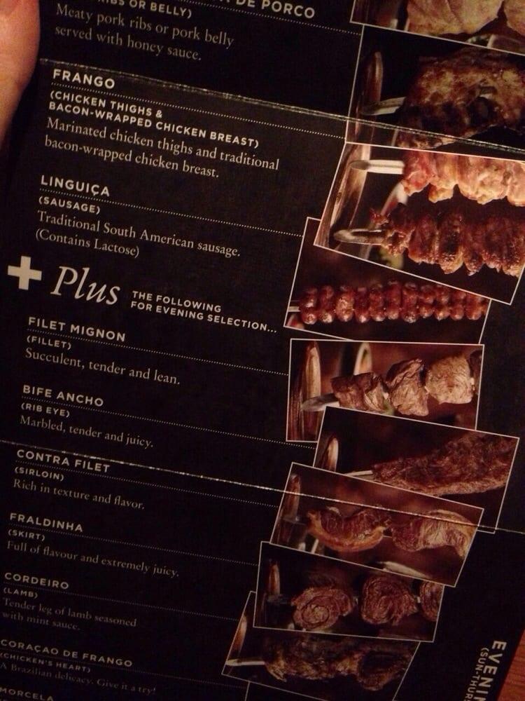 Menu at Fazenda Rodizio Bar & Grill Manchester, Manchester