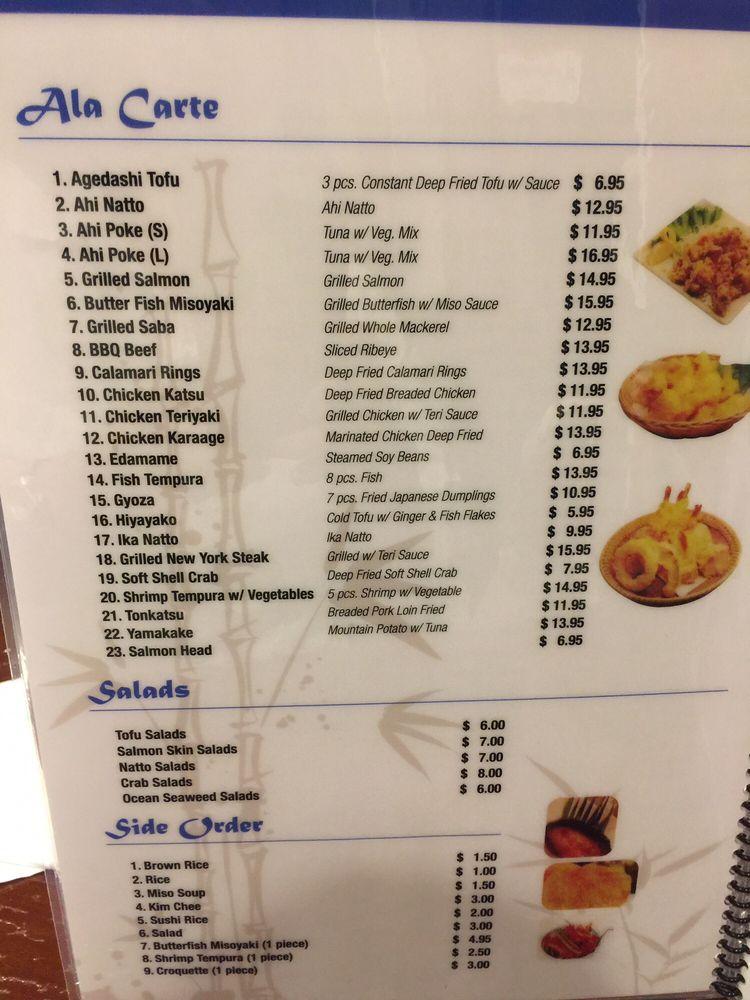 Menu at Kikuya Restaurant, Honolulu, 1315 N King St