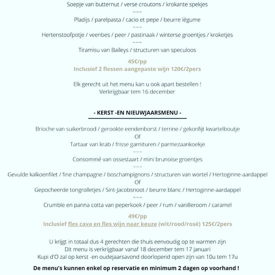 Speisekarte von Koffiehuis Cupido, Eeklo