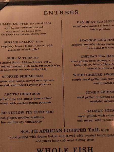 Menu at Oceanos Oyster Bar & Sea Grill, Fair Lawn