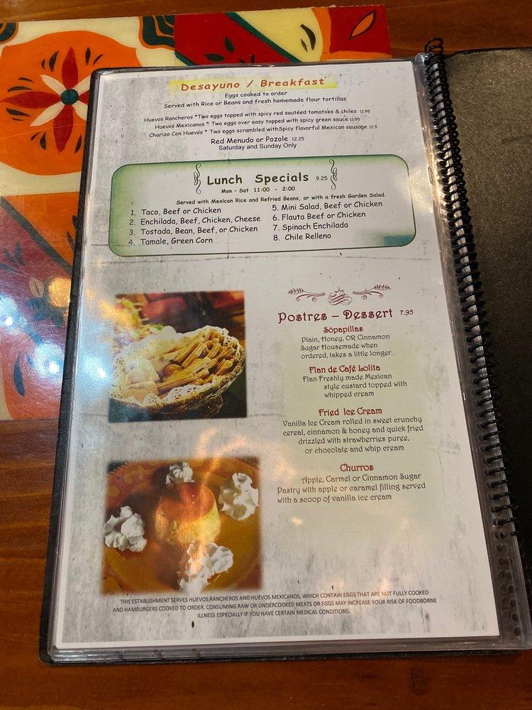 Menu at Rio Mirage Cafe, El Mirage, W Santa Fe Ln