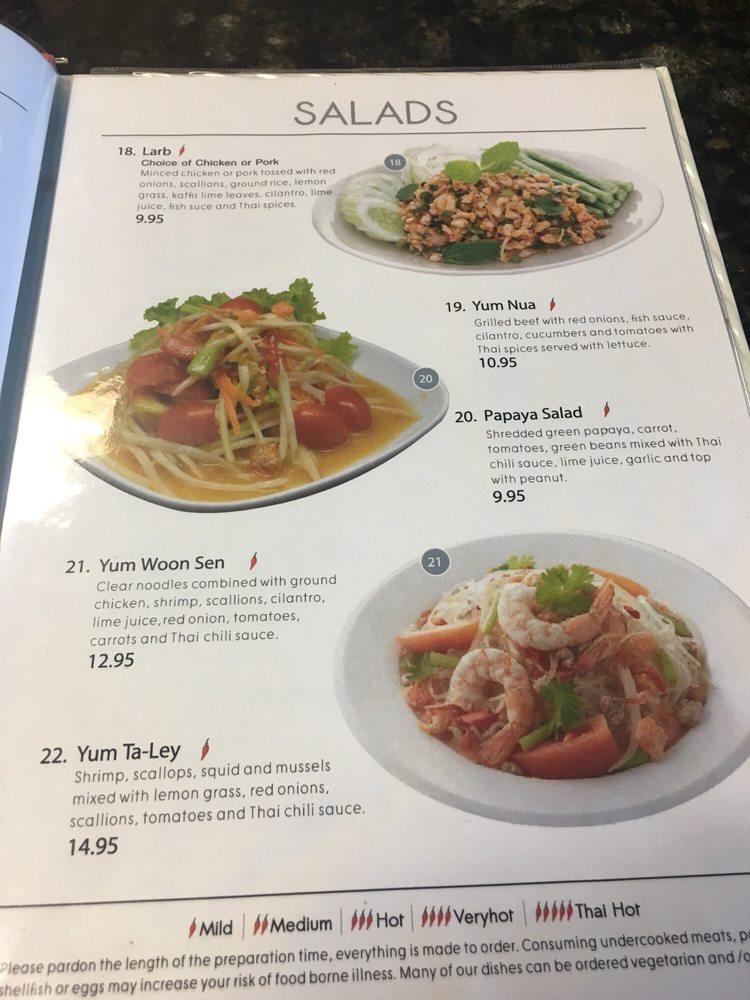 Menu at Yuma Thai Cuisine restaurant, Yuma