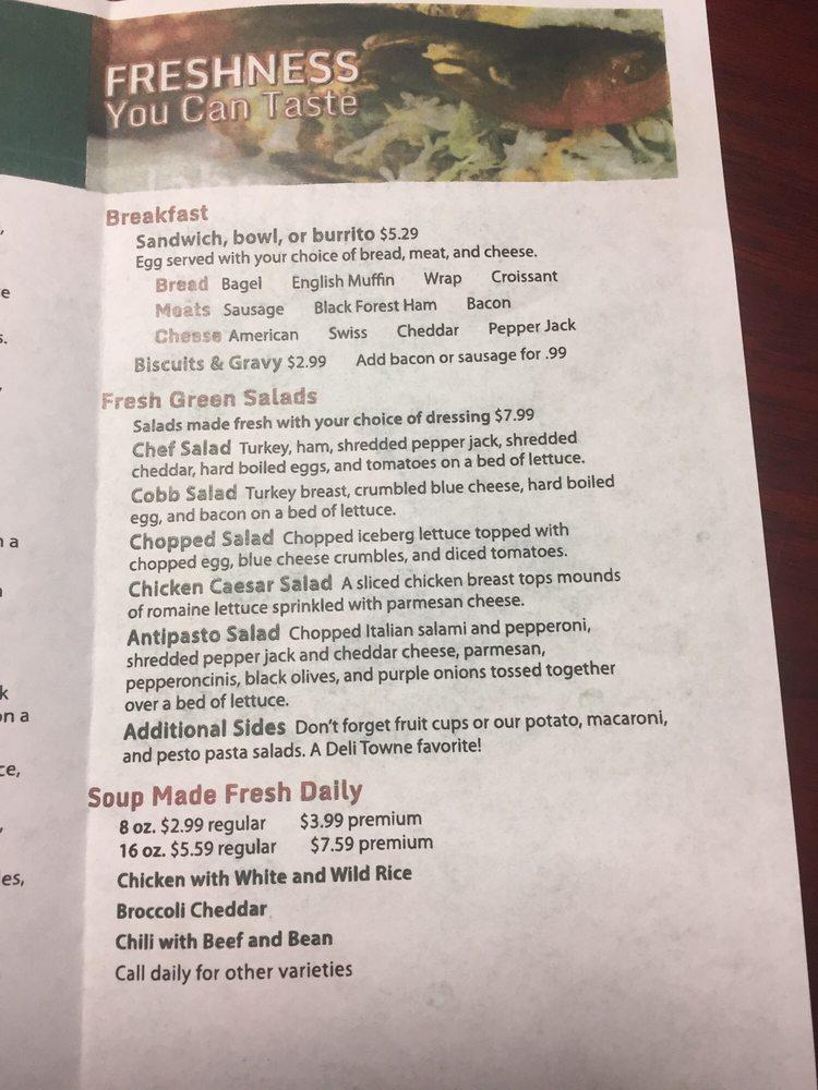 Menu at Deli Towne USA restaurant, Reno