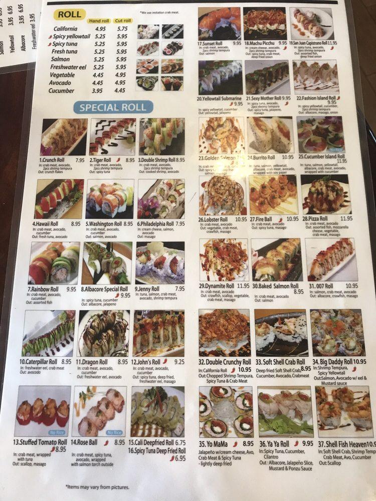 Menu at Poki & Sushi restaurant, San Juan Capistrano, Camino Capistrano