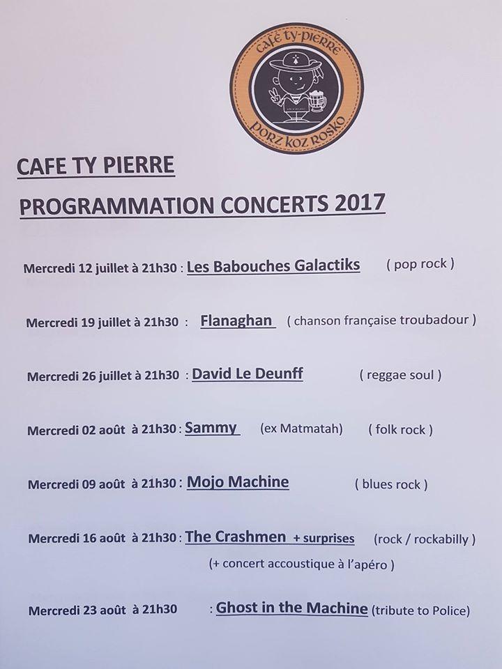 Menu at Café Ty Pierre, Roscoff