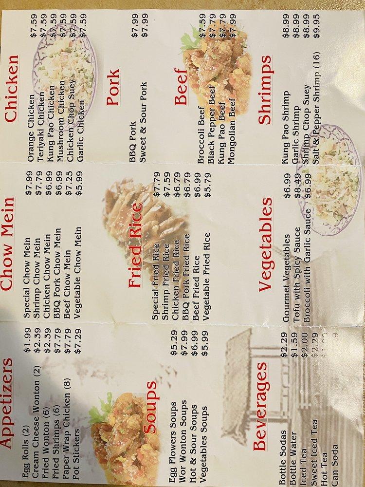 Menu at Kong's Kitchen restaurant, Arvin