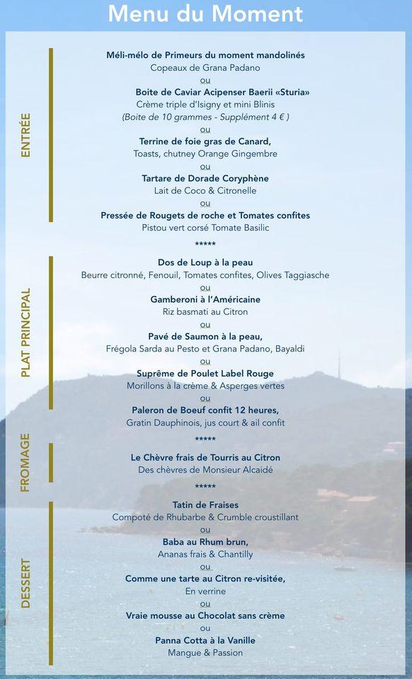 Menu au Les Pins Penchés restaurant, Toulon, Avenue de la Résistance