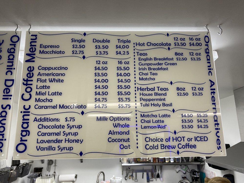 Menu at Loving Dove Farmacia & The Organic Cafe, L'Anse