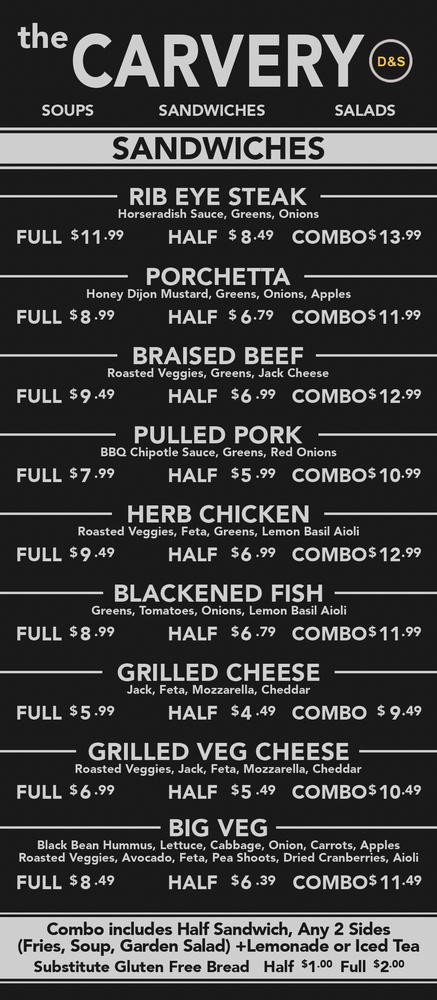 Menu at The Carvery restaurant, Windsor