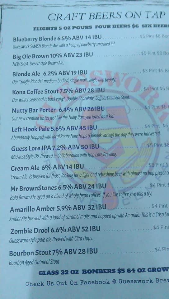 Menu at Albion Alehouse pub & bar, Albion