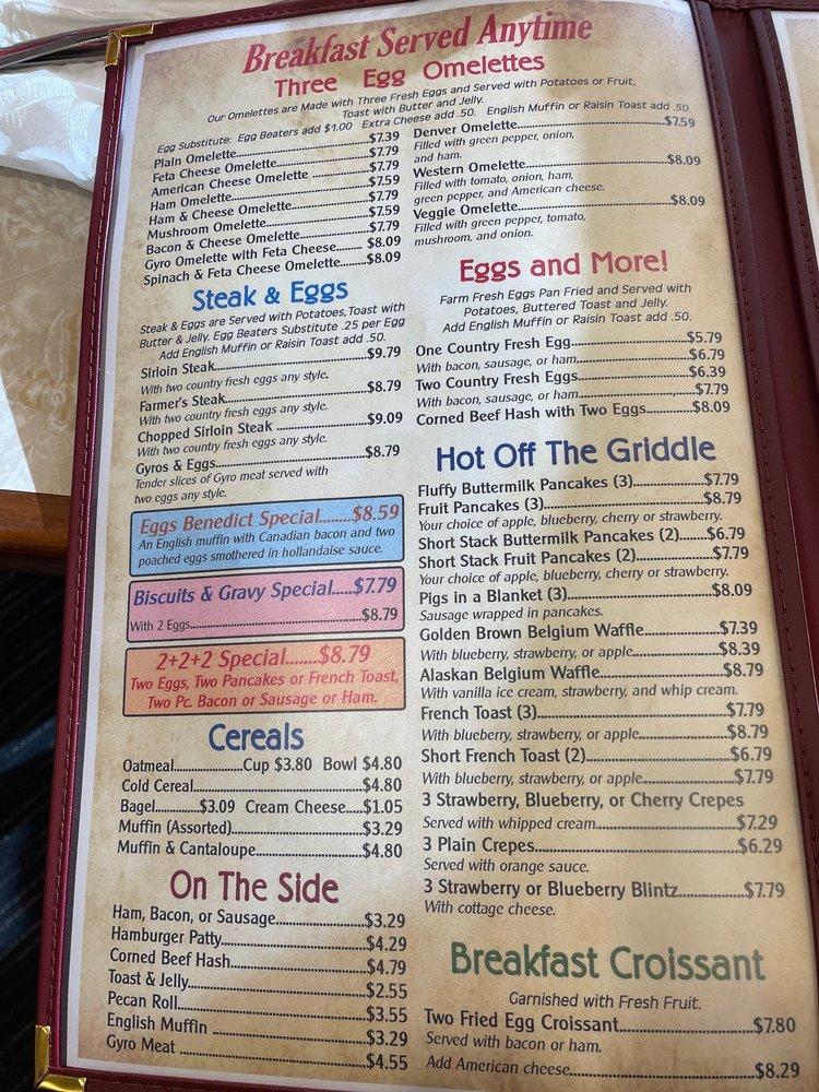 Menu at Cafe Bella, Sheboygan