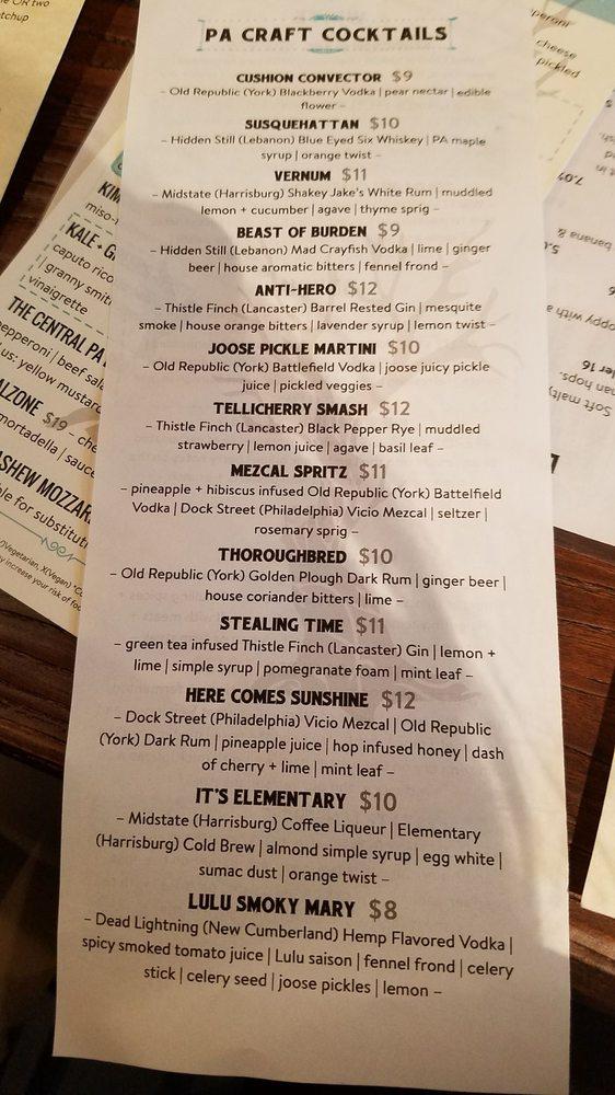 Menu at Ever Grain Brewing pub & bar, Camp Hill